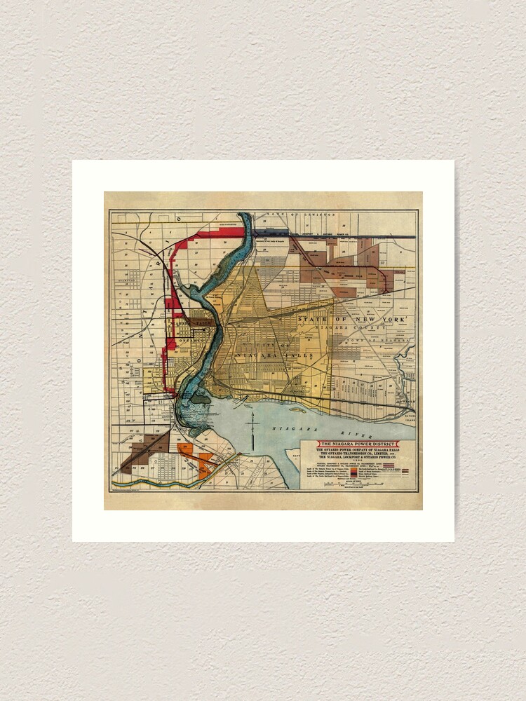 "1906 Vintage Map of Niagara Region" Art Print for Sale by gin-nek-shop ...