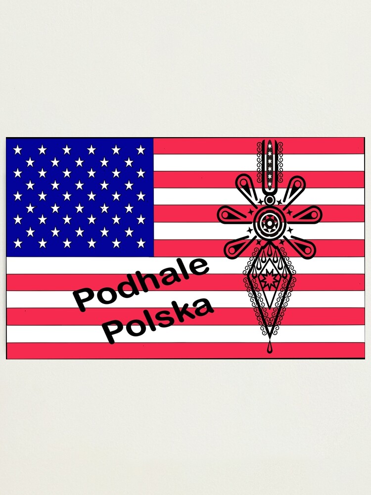 Lámina fotográfica «Folclore de las montañas polacas y la bandera de ...