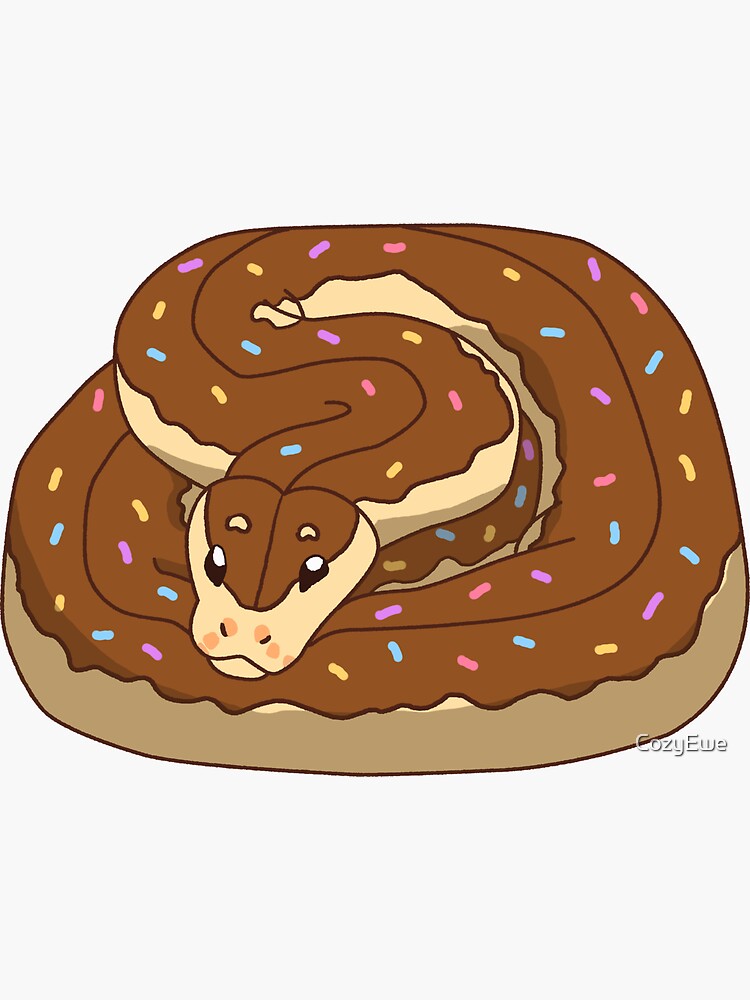 "Kawaii Cake Snake" Sticker by CozyEwe | Redbubble