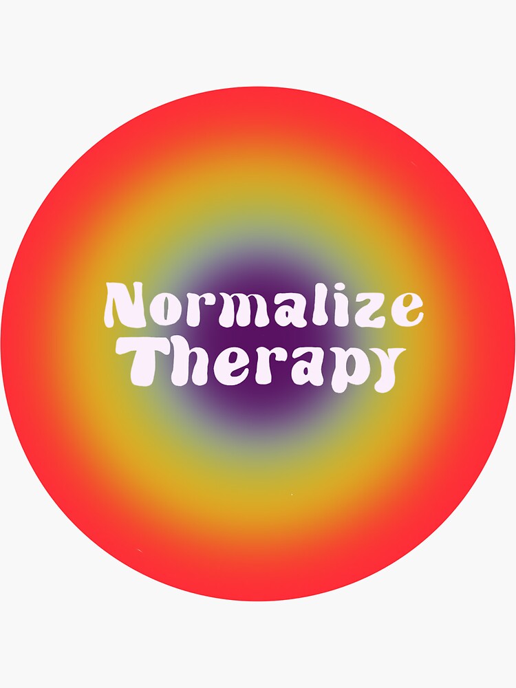 "Normalize Therapy " Sticker for Sale by levystickers | Redbubble