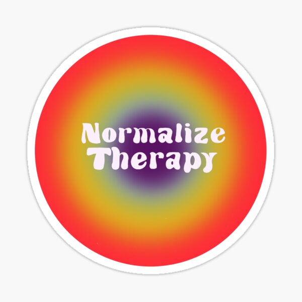 "Normalize Therapy " Sticker for Sale by levystickers | Redbubble
