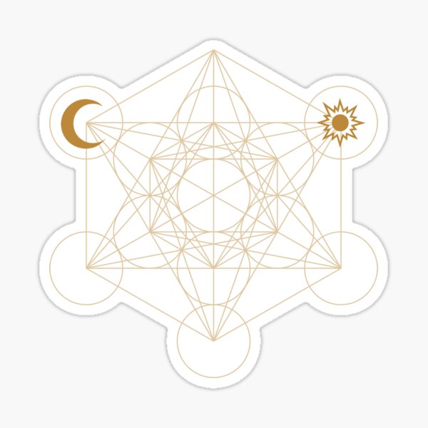 "Gold Metatron's cube" Sticker for Sale by zodiacwomack | Redbubble