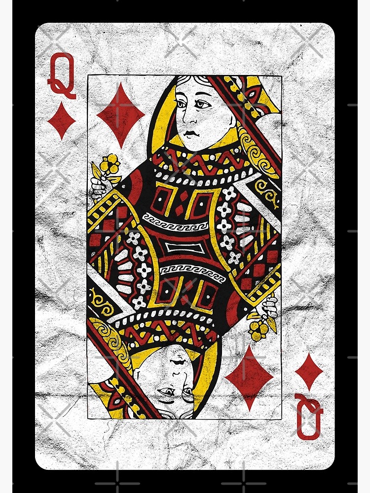 "Playing Cards Queen Of Diamonds (distressed design)" Poster for Sale ...