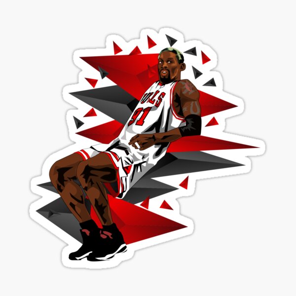 "Dennis Rodman - Cartoon Style" Sticker for Sale by AYA-Design | Redbubble