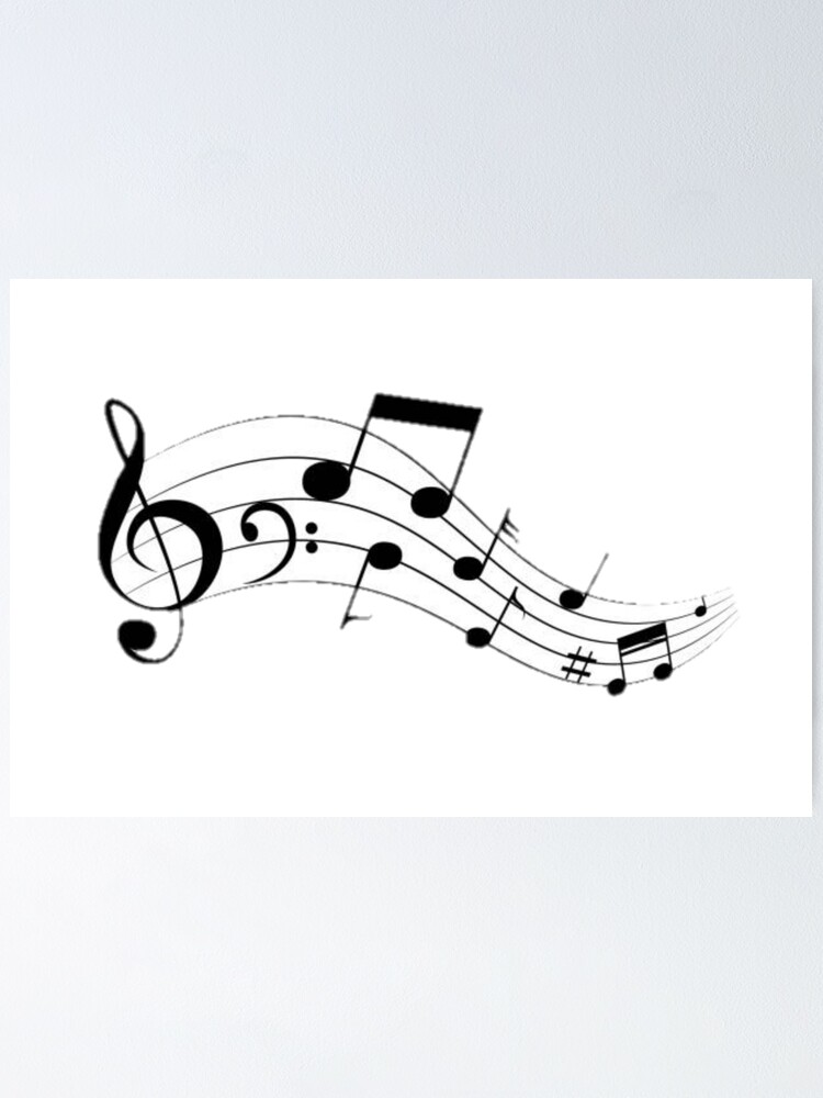 "musical notes " Poster for Sale by claudenilson | Redbubble