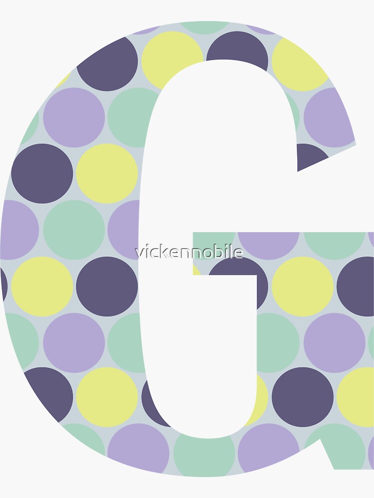 "Purple Polka Dot Letter G" Sticker for Sale by vickennobile | Redbubble