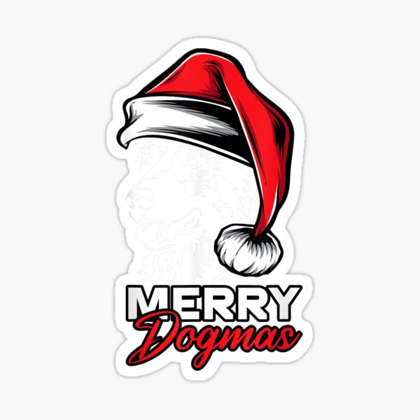 "Merry Dogmas German Shepherd Christmas" Sticker by LikesConnie | Redbubble