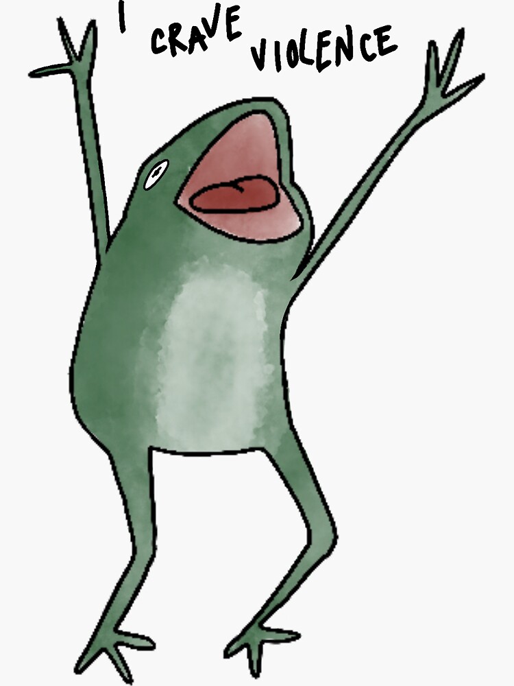 "I Crave Violence Frog" Sticker for Sale by morbidemporium | Redbubble