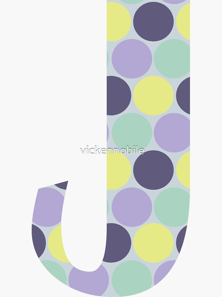 "Purple Polka Dot Letter J" Sticker for Sale by vickennobile | Redbubble