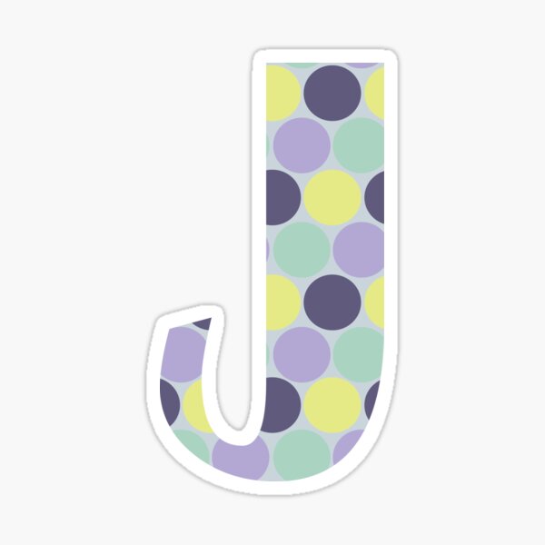 "Purple Polka Dot Letter J" Sticker for Sale by vickennobile | Redbubble