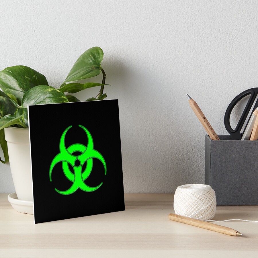 "Neon Green Biohazard Sign" Art Board Print for Sale by sciencenotes ...