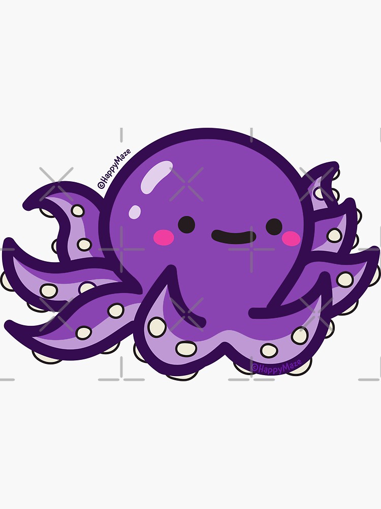 "Kawaii Japanese Octopus (tako) Character Art" Sticker for Sale by ...