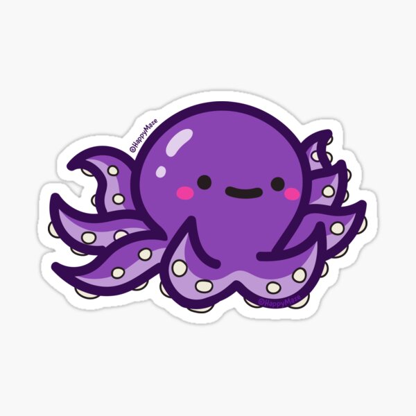 "Kawaii Japanese Octopus (tako) Character Art" Sticker for Sale by ...