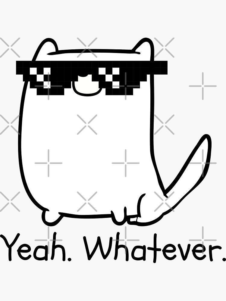 "Savage Cat Cartoon with meme glasses" Sticker by Sunshinesheep | Redbubble