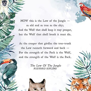 "The Law of the Jungle | Rudyard Kipling | Poem | The Jungle Book ...