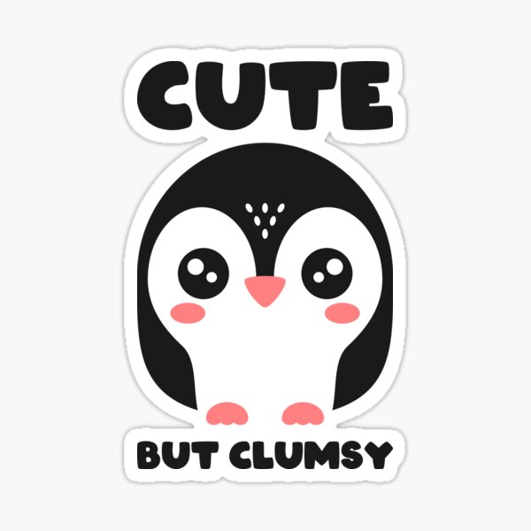 "Cute But Clumsy. Penguin" Sticker for Sale by TashaVector | Redbubble