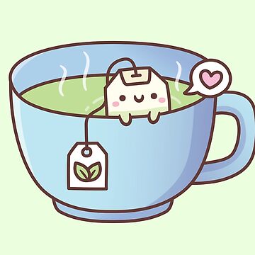 "Cute Tea Bag In A Teacup Doodle" Sticker for Sale by rustydoodle ...