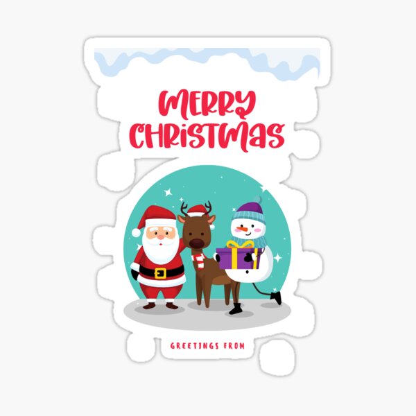 "Merry Christmas! Christmas Wishes!" Sticker for Sale by 2-Of-A-Kind ...