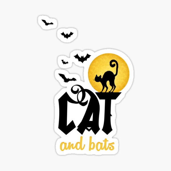 "CAT AND BATS" Sticker for Sale by mehran2021 | Redbubble