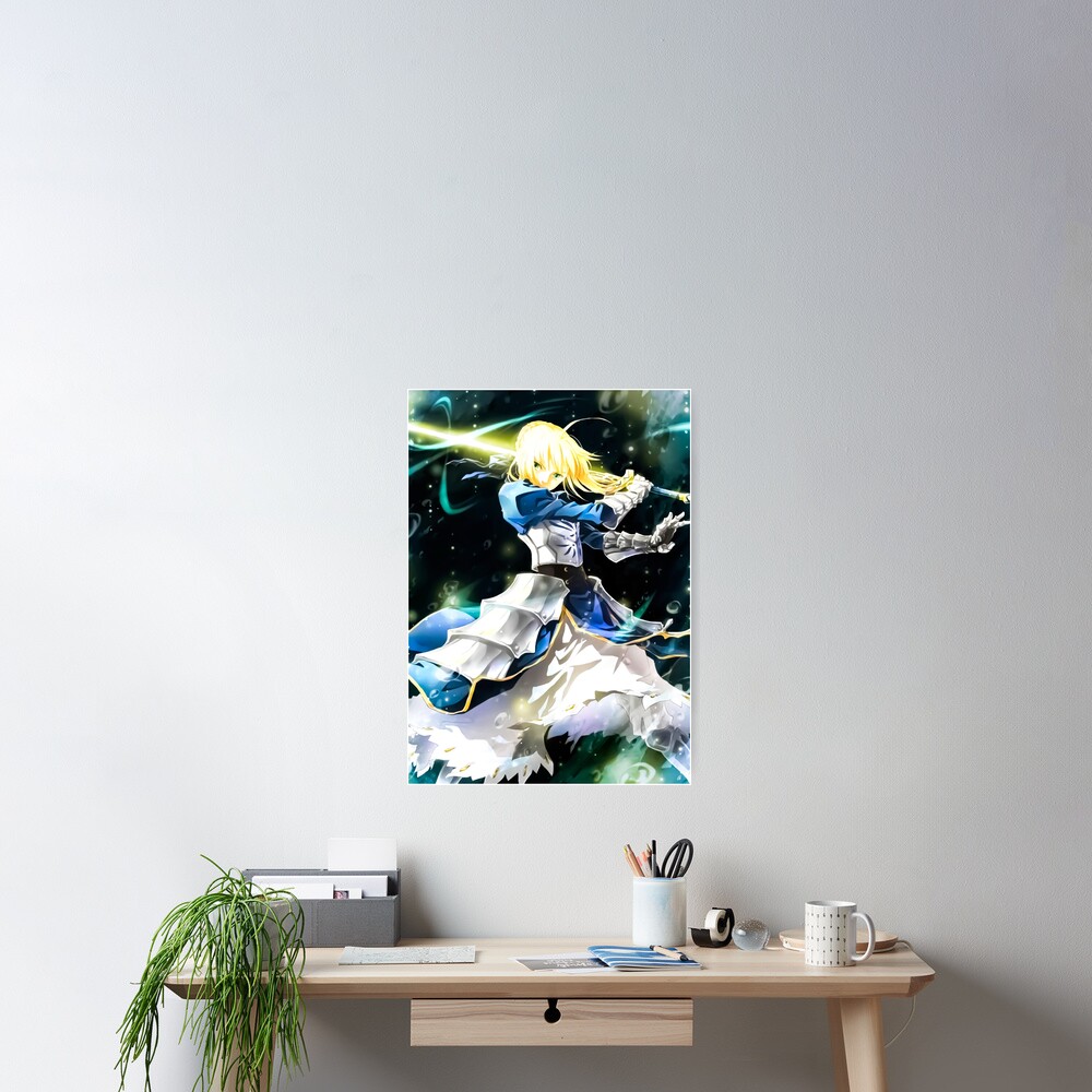 " Saber Fate Stay Night" Poster by jerrieart | Redbubble