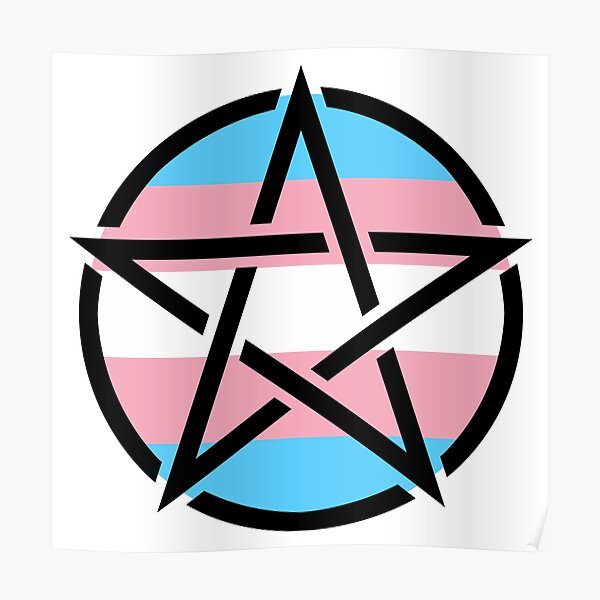 "Trans Pride Pentagram - Plain Black - (Over, Under)" Poster by laneth ...