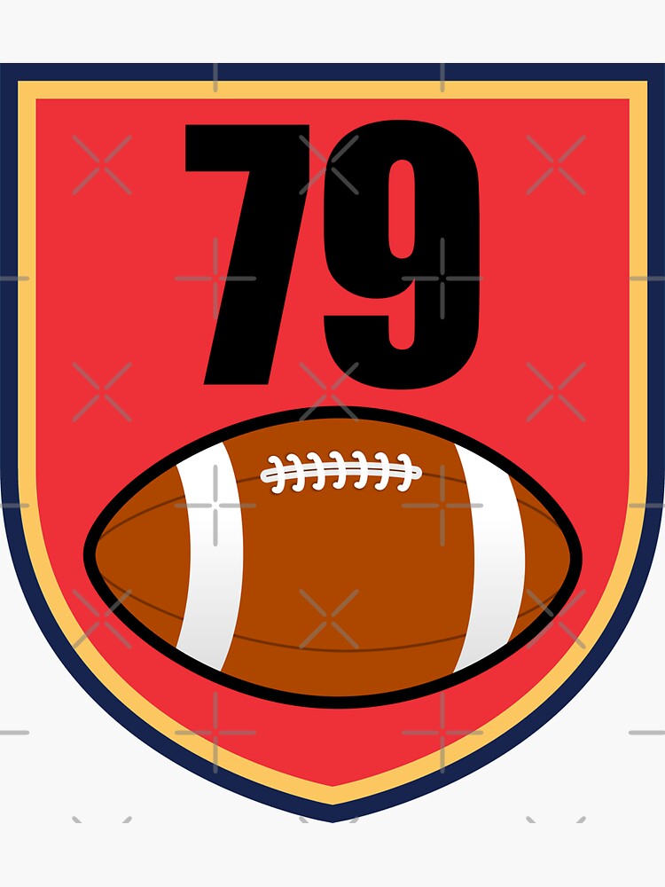 "number 79 (seventy nine) rugby ball" Sticker by roartstreet | Redbubble