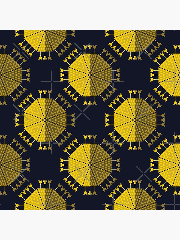 "Black and gold African tribal textile pattern art." Poster for Sale by ...