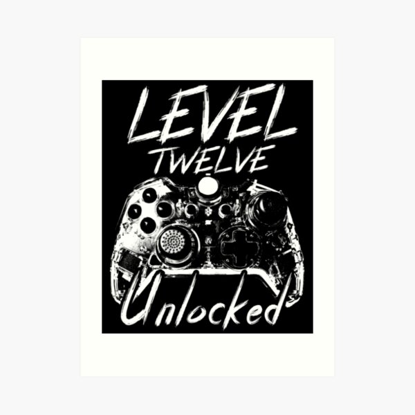 "Level 12 Unlocked 12 Years Old Gamer 12th Birthday" Art Print by ...