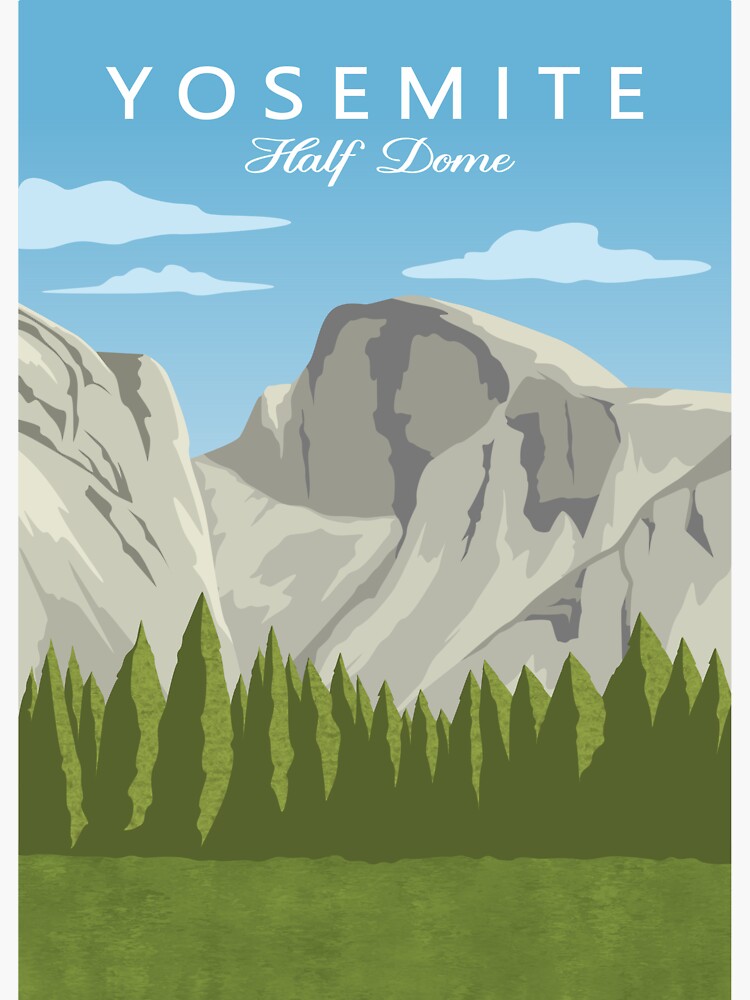 Yosemite Half Dome Sticker By Zulvikar Redbubble