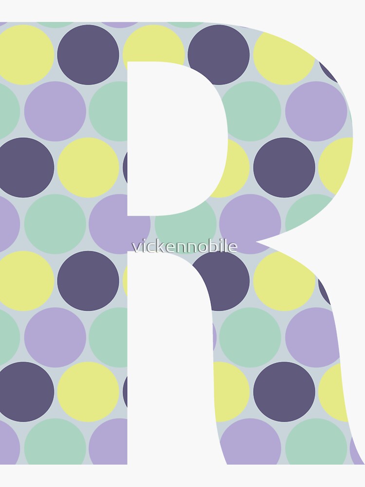 "Purple Polka Dot Letter R" Sticker for Sale by vickennobile | Redbubble