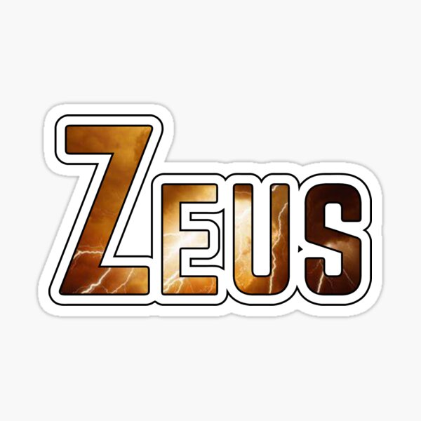 "zeus god- text design - greek mythologie" Sticker by UnseenCreations ...