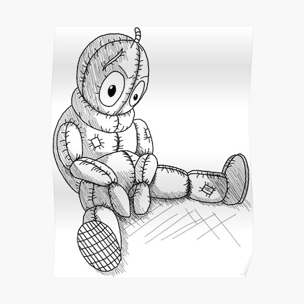 "Stitched puppet sitting down, Sad Puppet art" Poster by Nicklus-90-Art ...