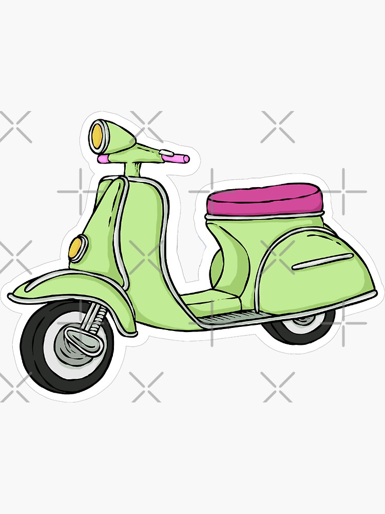 "Cool Vintage Vespa Scooter - " Sticker for Sale by GumStickers | Redbubble