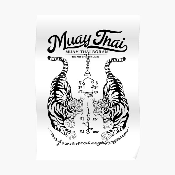 Póster «Muay Thai Sak Yant Tigre» de KewaleeTee | Redbubble