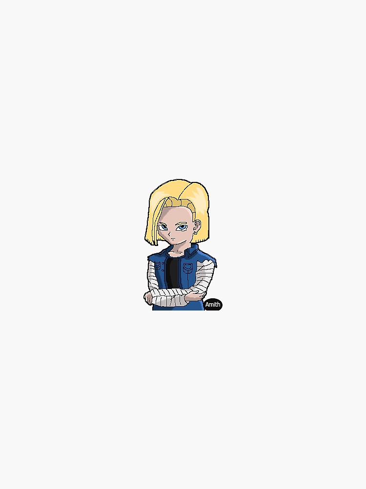 "Android 18 pixel art" Sticker by Amitm12345 | Redbubble