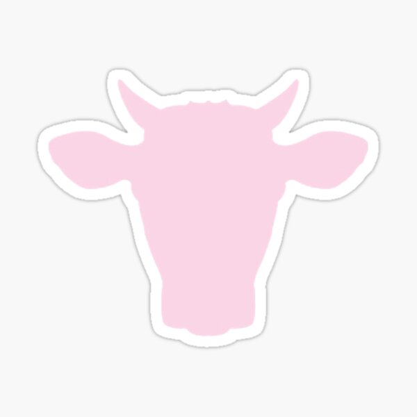 "Pink Cow" Sticker by Dalaura | Redbubble