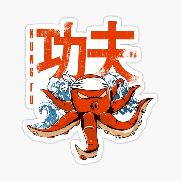 "Kung Fu Octopus " Sticker for Sale by Joubba2000 | Redbubble