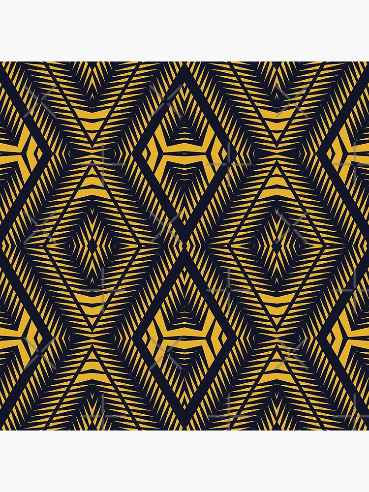 "Black and gold African tribal textile pattern art" Poster for Sale by ...