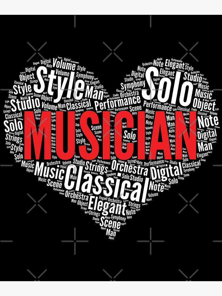 "Musician Heart Shape Word Cloud design" Poster for Sale by theodoros20 ...