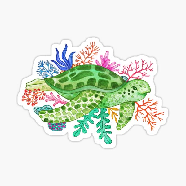 "Turtle" Sticker by Maricarmenarte | Redbubble