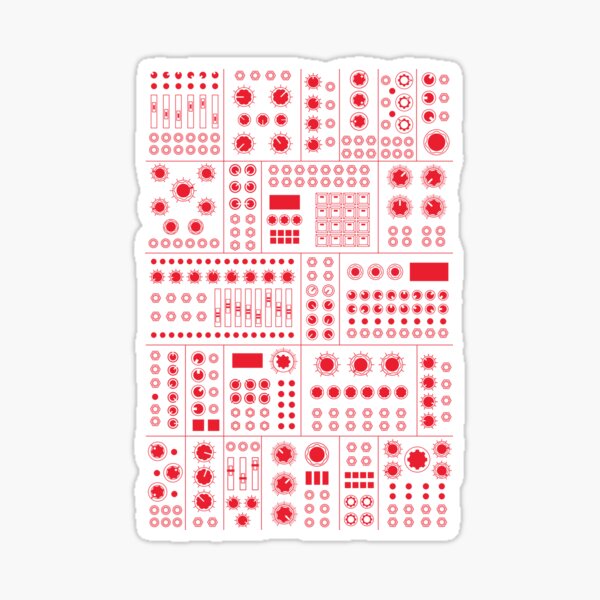 "Modular Synthesizer Red" Sticker for Sale by AtomicMalibu | Redbubble