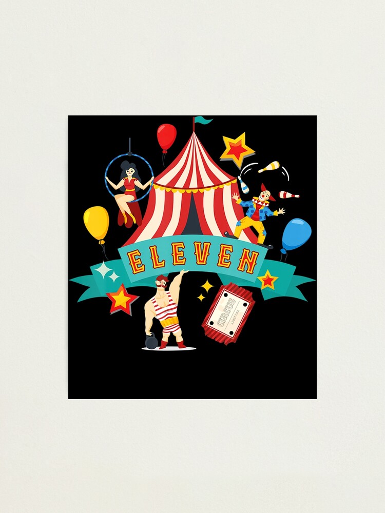 Lámina fotográfica «11 años de edad, artistas de circo, 11 ° cumpleaños ...