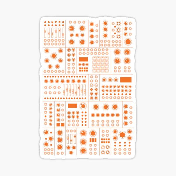 "Modular Synthesizer Orange" Sticker for Sale by AtomicMalibu | Redbubble