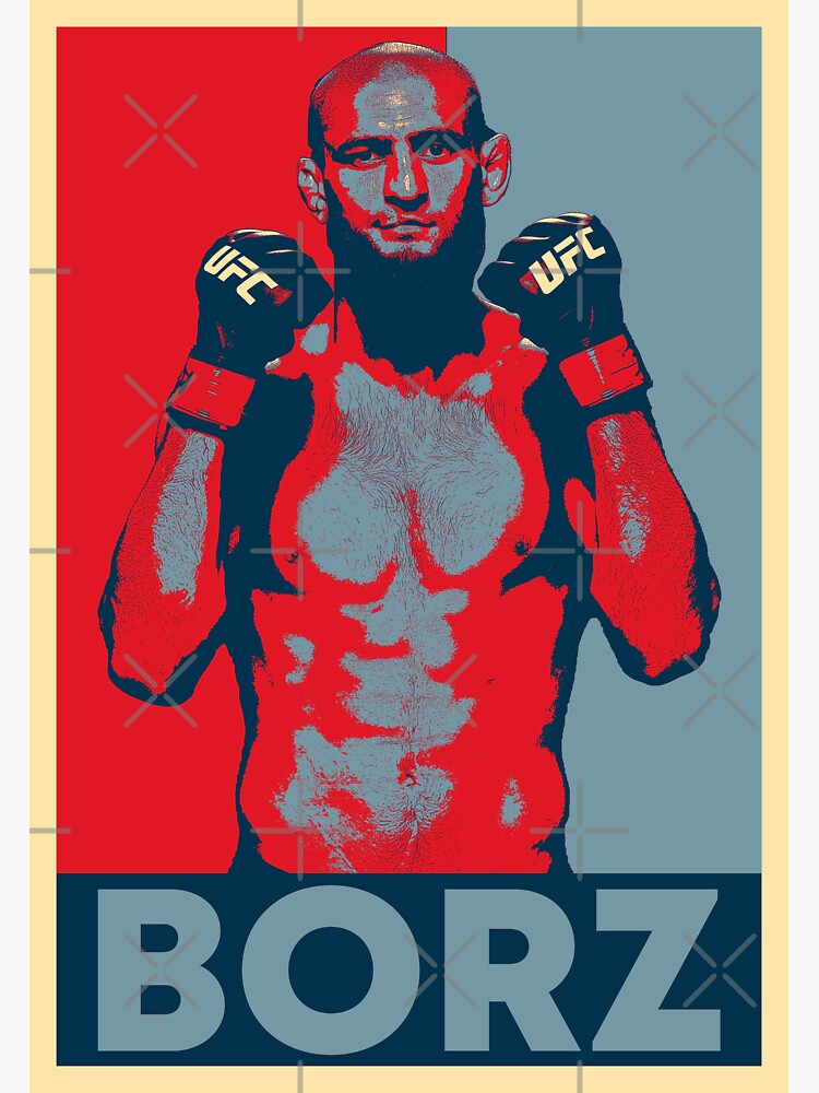 "Khamzat Chimaev BORZ" Sticker by SaulPrice | Redbubble