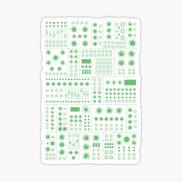 "Modular Synthesizer Green" Sticker for Sale by AtomicMalibu | Redbubble