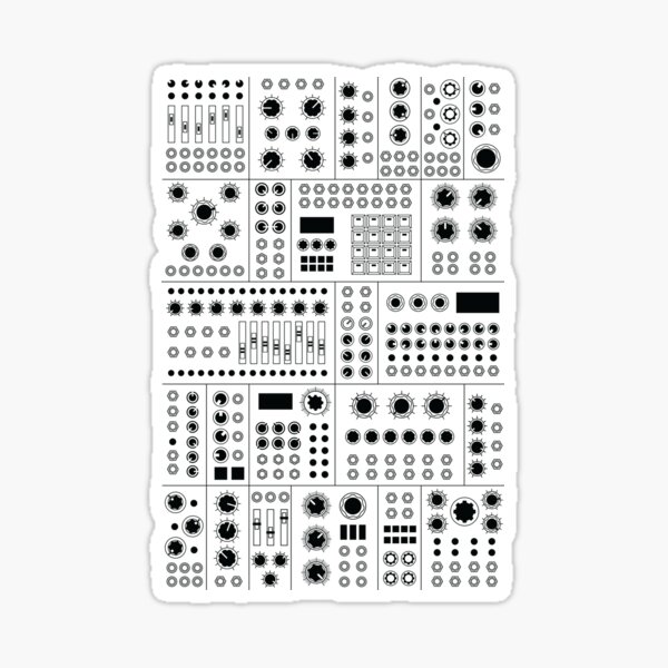 "Modular Synthesizer Black" Sticker by AtomicMalibu | Redbubble
