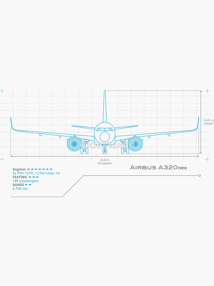 "Airbus A320 Neo" Sticker for Sale by Downwind | Redbubble