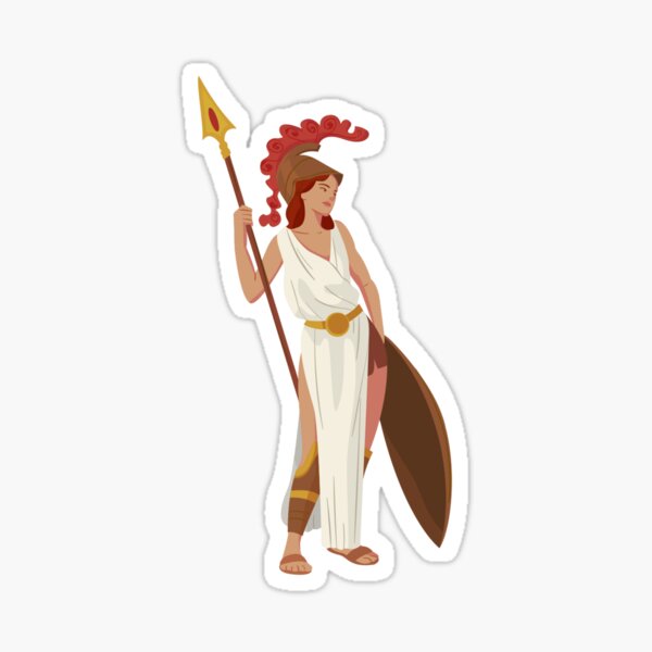 "Athena Greek Goddess Animated" Sticker for Sale by Klotho-Fashion ...
