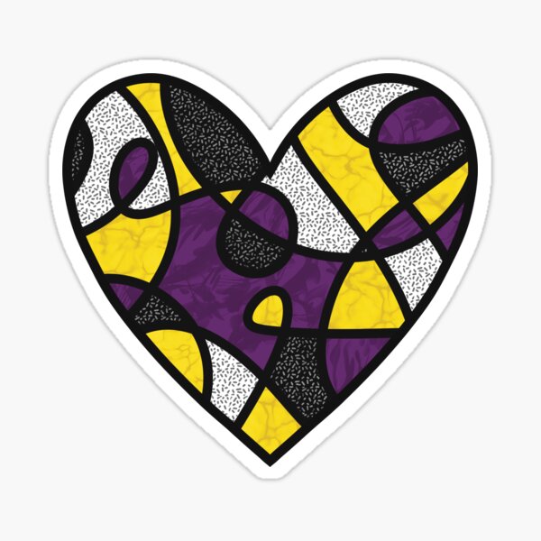 Non Binary Pride Doodle Heart Sticker For Sale By Cheska Designs Redbubble