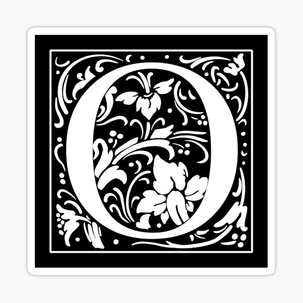 "Illuminated Initial O" Sticker for Sale by rogue-design | Redbubble